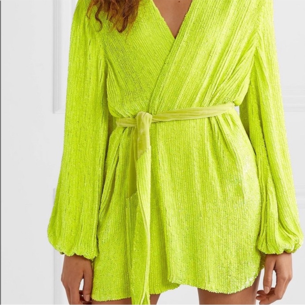 Retrofete Neon Yellow Robe Dress - Gem